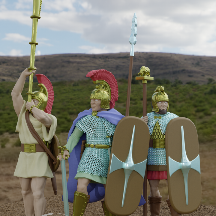 3D Printable 28mm Celt Iberian Scutarii by Barry Adam Hill
